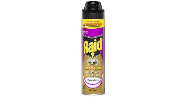 Raid® One Shot Double Nozzle Multipurpose Insect Killer Odourless 320G