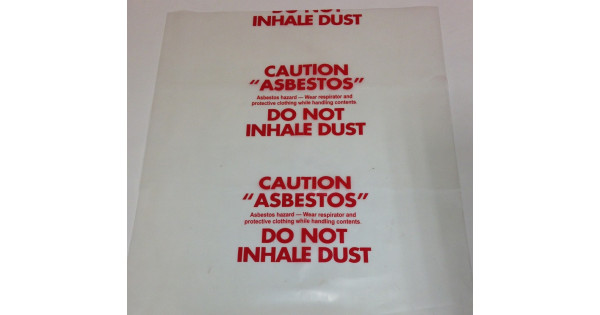 Printed Asbestos Bags - 900mm x 600mm x 200um
