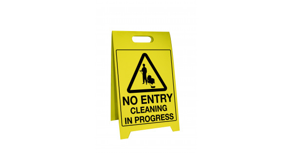 Corflute Sign Stand - No Entry Cleaning In Progress