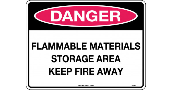 Danger - Flammable Materials Storage Area Keep Fire Away