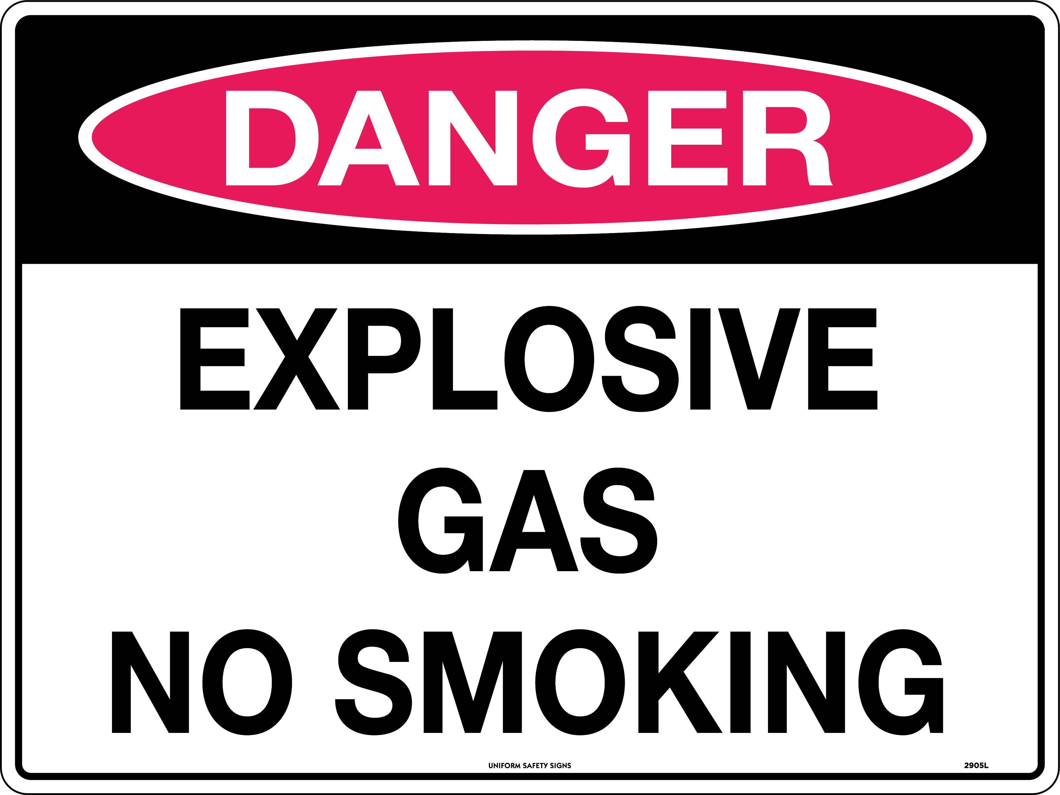 Danger - Explosive Gas No Smoking