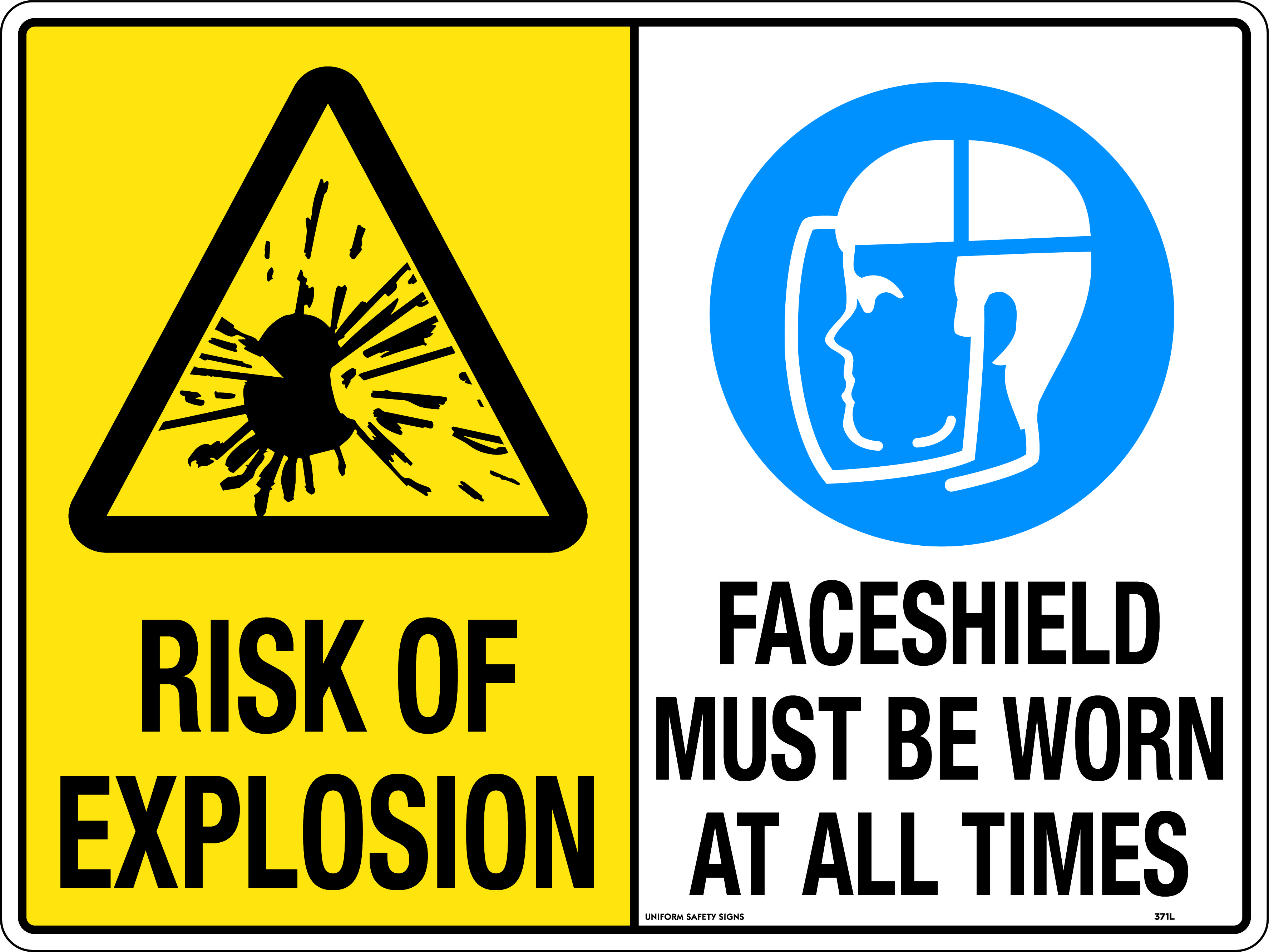Risk Of Explosion/Faceshield Must Be Worn At All Times